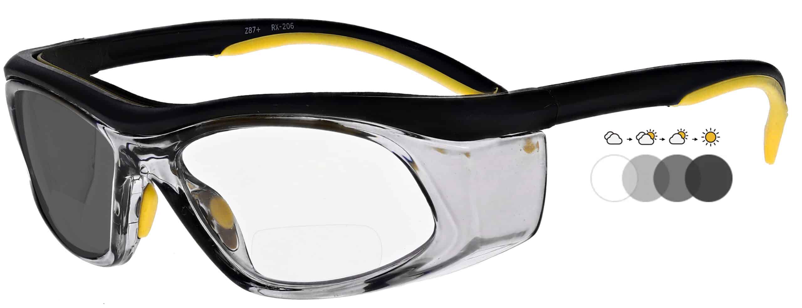 Photochromic Bifocal Safety Glasses PSG TGB 206YBS RX Safety Photochromic Bifocal Safety Glasses PSG TGB 206YBS RX Safety